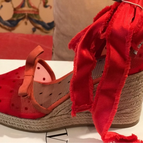 RED Valentino | Shoes | Red Espadrille Wedge Sandals Nib | Poshmark